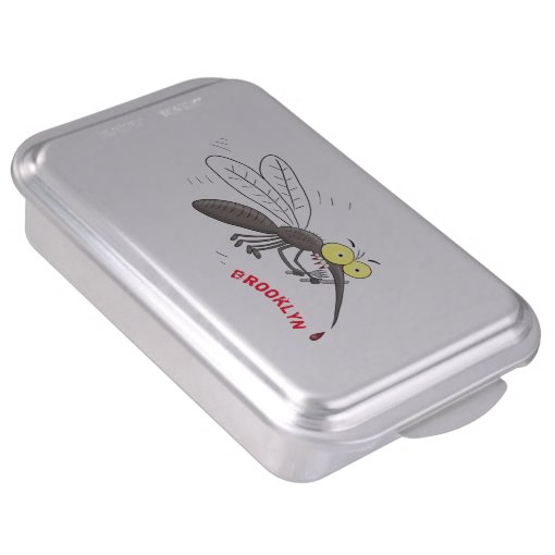 Funny mosquito insect cartoon illustration cake pan | Zazzle