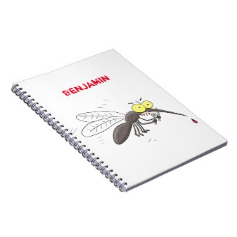 Funny mosquito insect cartoon illustration notebook | Zazzle