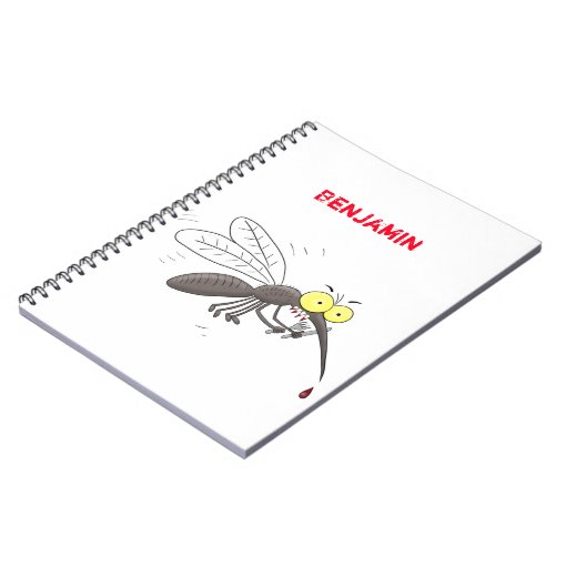 Funny mosquito insect cartoon illustration notebook | Zazzle