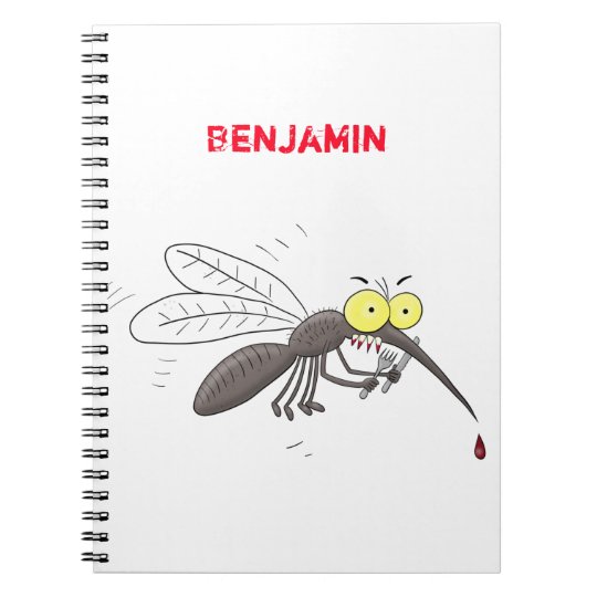 Funny mosquito insect cartoon illustration notebook | Zazzle.com