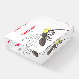 Funny mosquito insect cartoon illustration paperweight | Zazzle