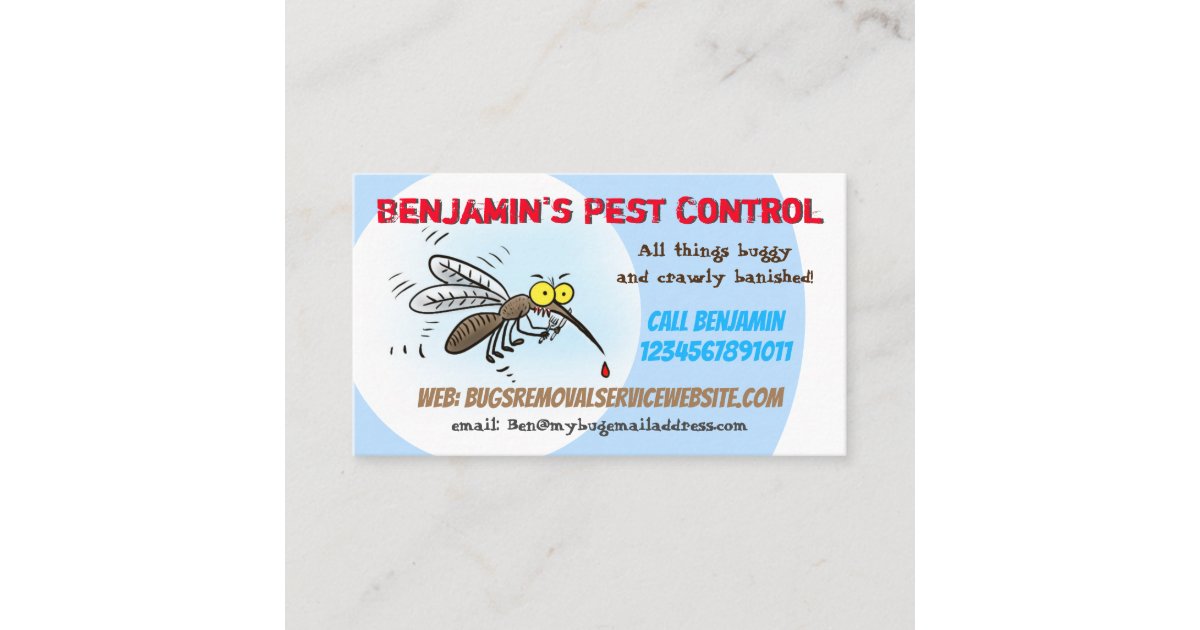Funny mosquito pest control business business card | Zazzle