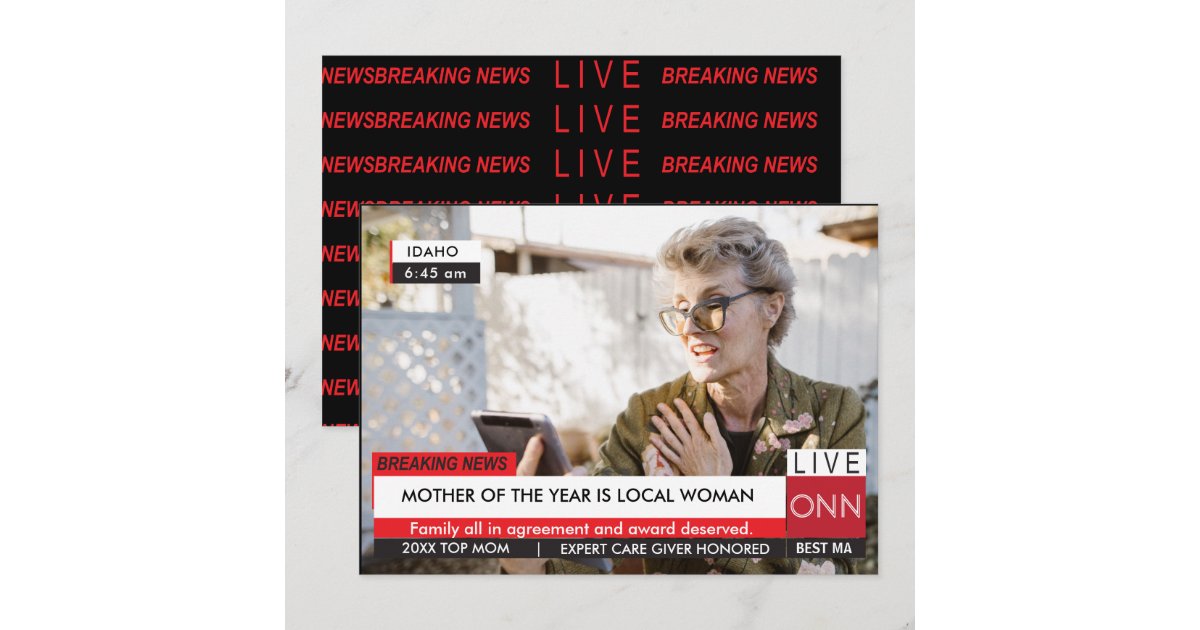 Funny Mother’s Day Fake TV News Card | Zazzle