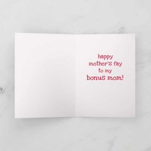 Funny Mother's Day Quote for Bonus Mom Card | Zazzle