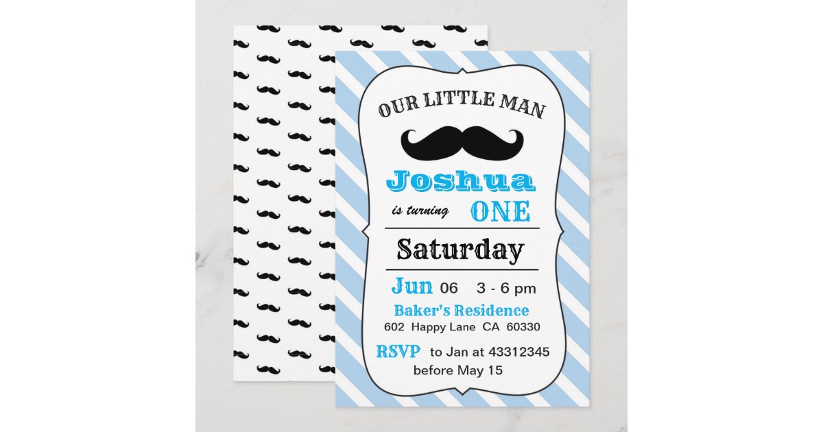 Funny Moustache Birthday Invitation | Zazzle