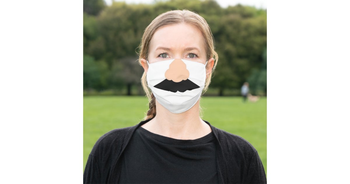 Funny Moustache face mask | Zazzle