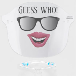 Funny mouth and sunglasses face shield | Zazzle