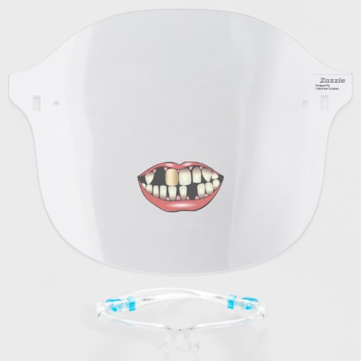 Funny Mouth Gold Tooth Teeth Face Shield | Zazzle