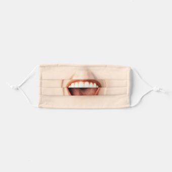 Funny Mouth Laughing Adult Cloth Face Mask | Zazzle