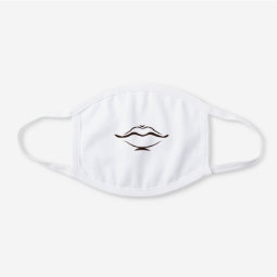 Funny Mouth (Lips) White Cotton Face Mask | Zazzle