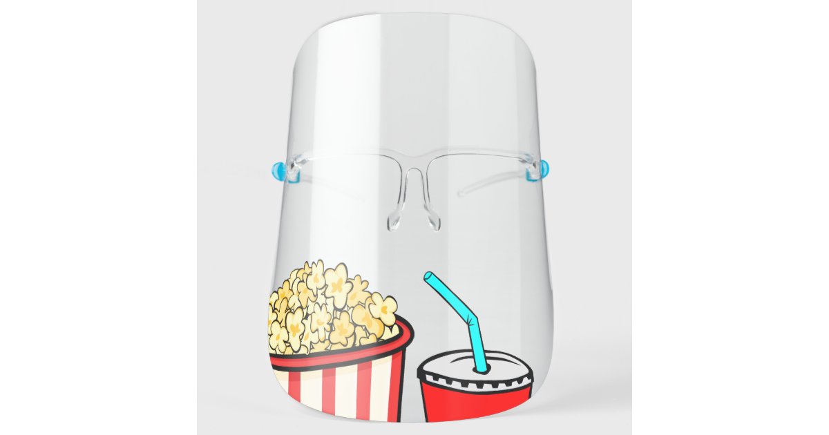 Funny Movie Theater Snack Food and Cola - Opaque Face Shield | Zazzle