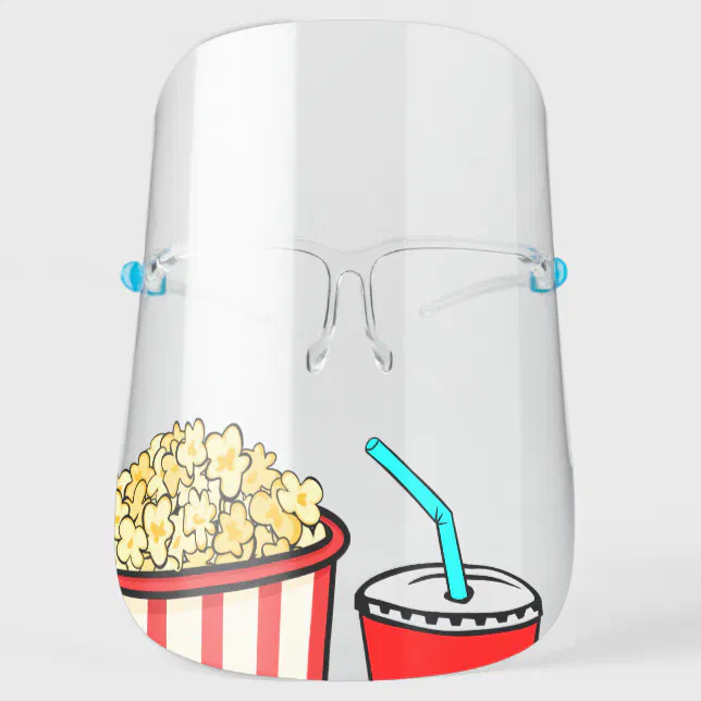 Funny Movie Theater Snack Food and Cola - Opaque Face Shield | Zazzle