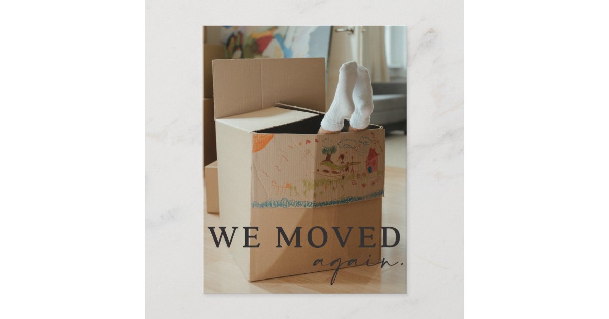 Funny Moving Announcement Postcard with Photo | Zazzle