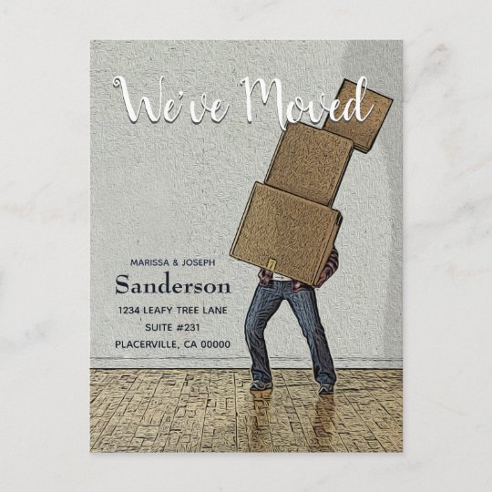 Funny Moving Boxes We've Moved Announcement Postcard | Zazzle.com