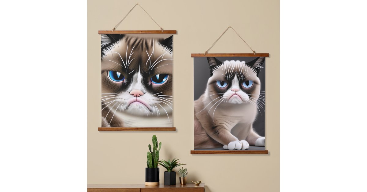 Funny Mr and Mrs Angry Cats Hanging Tapestry | Zazzle