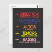 Funny Music Choir Singing Men Kids Choir Joke Postcard | Zazzle