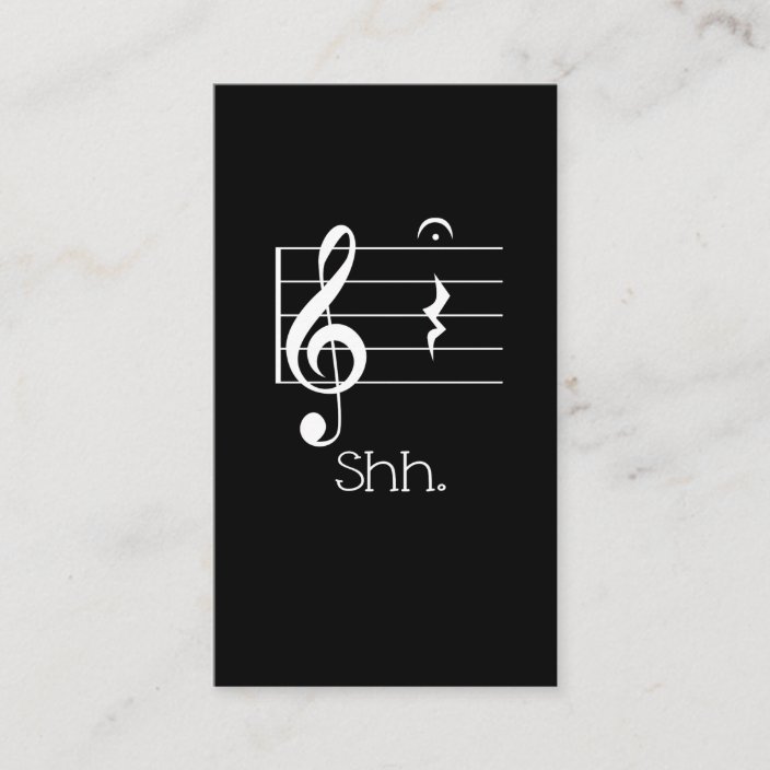 Funny Music Shh Quarter Rest and Fermata Musician Business Card ...