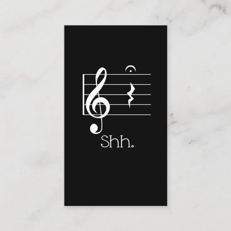 Funny Music Shh Quarter Rest and Fermata Musician Business Card | Zazzle
