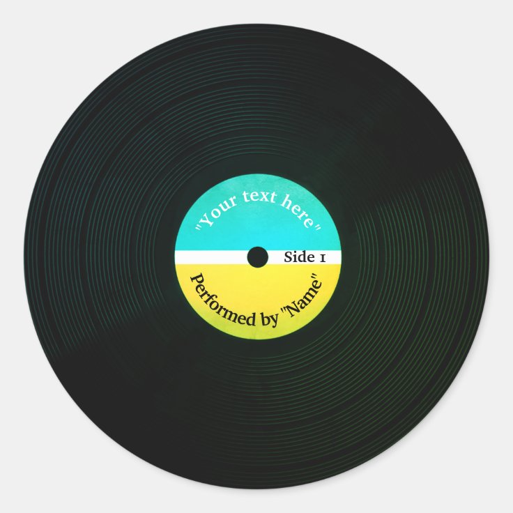 Funny musical cover vinyl record plate cover classic round sticker | Zazzle