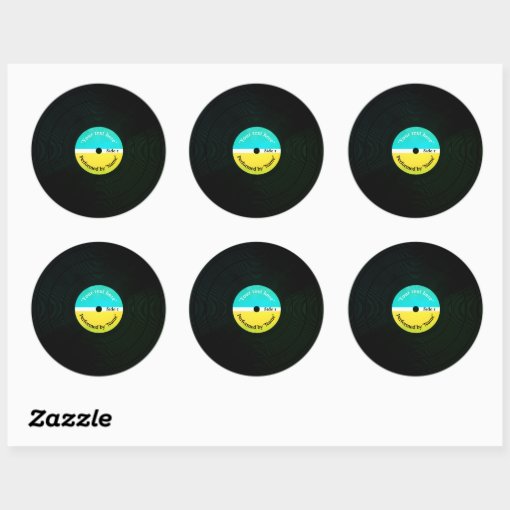 Funny musical cover vinyl record plate cover classic round sticker | Zazzle