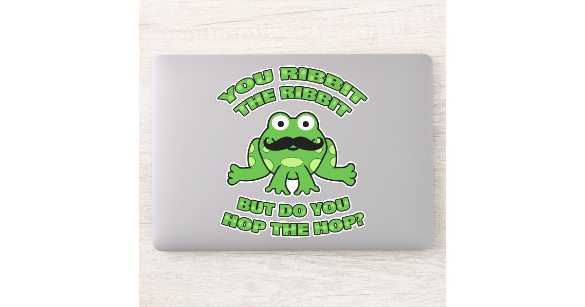 Funny Mustache Cartoon Frog Sticker | Zazzle
