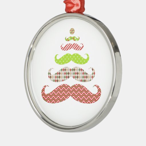 Funny Mustache Christmas tree holiday ornament | Zazzle