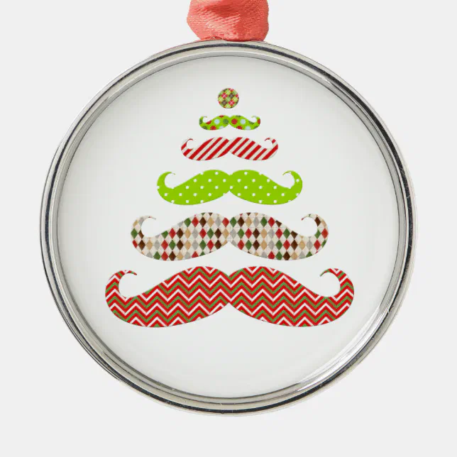 Funny Mustache Christmas tree holiday ornament | Zazzle