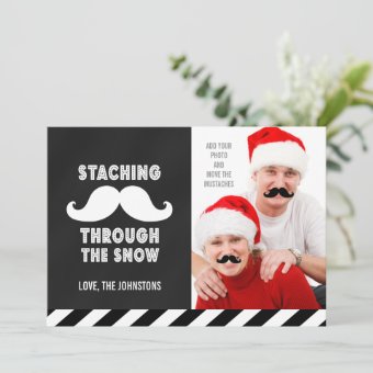 FUNNY MUSTACHE CUSTOMIZABLE HOLIDAY GREETING CARD | Zazzle