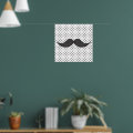 Funny Mustache Drawing And Black Polka Dots Poster | Zazzle