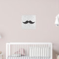 Funny Mustache Drawing And Black Polka Dots Poster | Zazzle