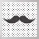 Funny Mustache Drawing And Black Polka Dots Poster | Zazzle