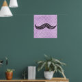 Funny Mustache Drawing With Purple Polka Dots Poster | Zazzle