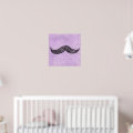 Funny Mustache Drawing With Purple Polka Dots Poster | Zazzle