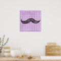 Funny Mustache Drawing With Purple Polka Dots Poster | Zazzle