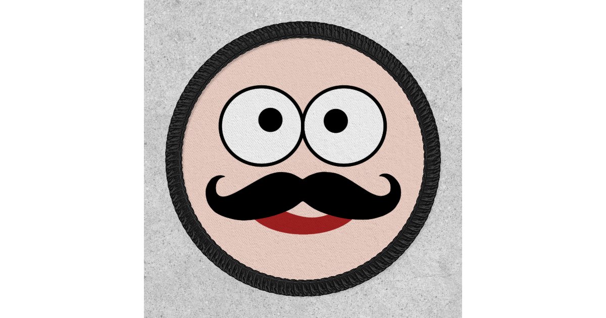 Funny Mustache Face Patch | Zazzle