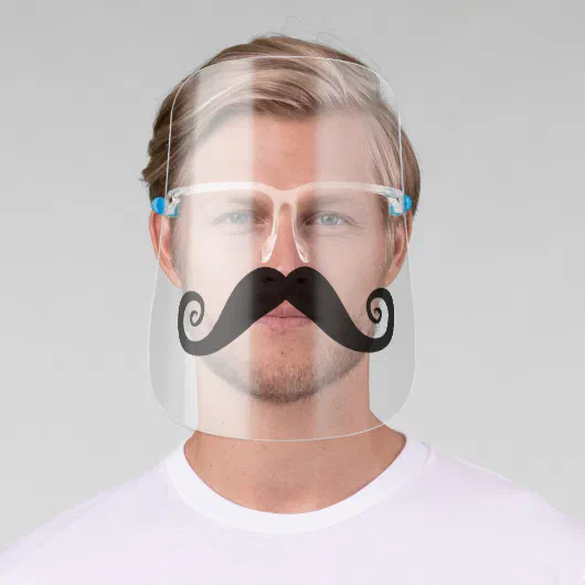 Funny Mustache Face Shield | Zazzle