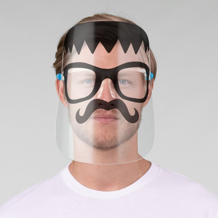 Funny Mustache Glasses Face Shield | Zazzle.com