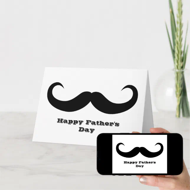 Funny Mustache Happy Father's Day Card | Zazzle
