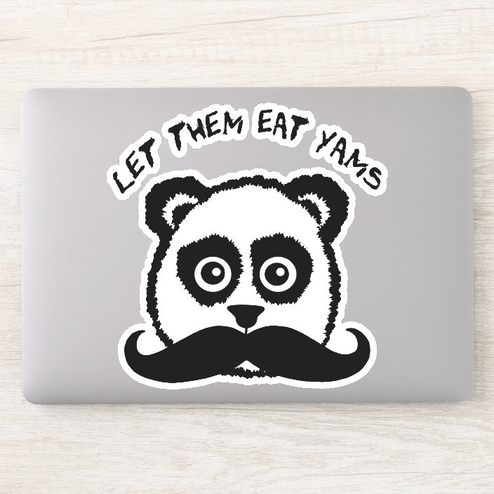 Funny Mustache Panda Let Them Eat Yams Sticker | Zazzle.com