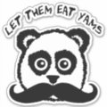 Funny Mustache Panda Let Them Eat Yams Sticker | Zazzle