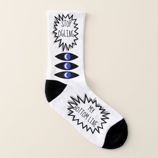 Funny "My Bottom Line" Office Humor Innuendo Socks | Zazzle