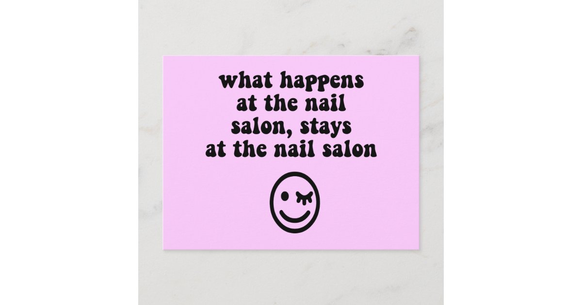 Funny nail salon postcard | Zazzle