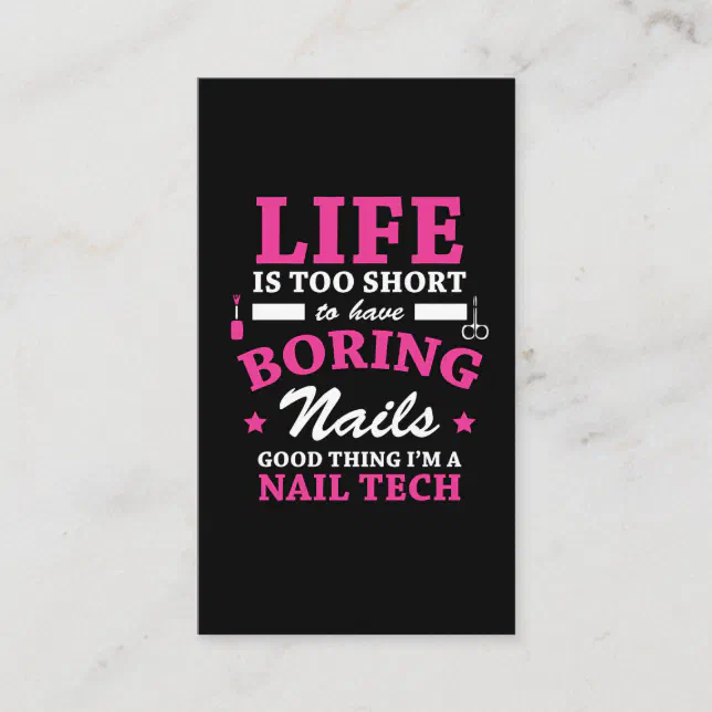 Funny Nail Tech cosmetician - Funny Occupation Business Card | Zazzle