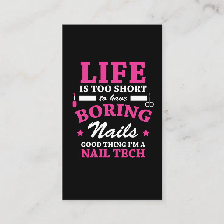 Funny Nail Tech cosmetician - Funny Occupation Business Card | Zazzle
