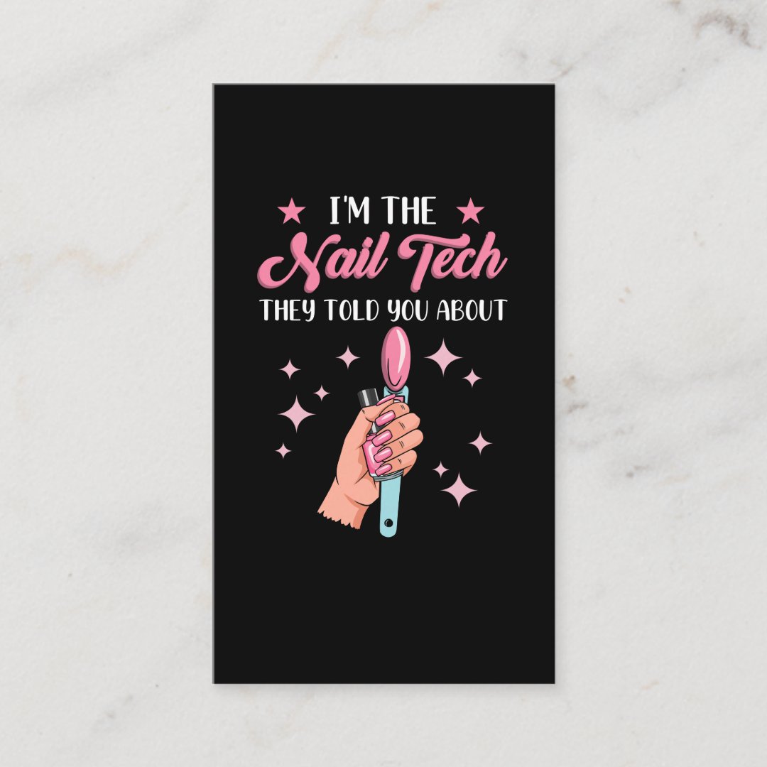 Funny Nail Tech Emlpoyee Manicure Coworker Business Card | Zazzle