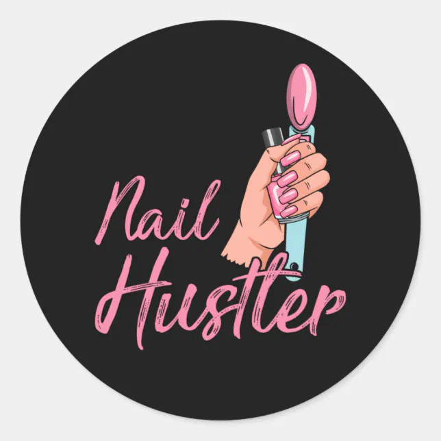 Funny Nail Technician Emlpoyee Manicure Coworker Classic Round Sticker ...