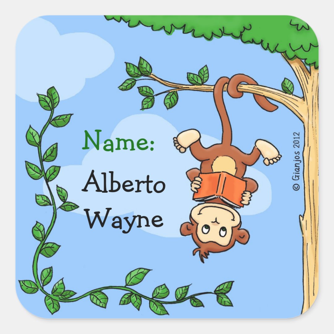 Funny name label sticker / bookplate / booklabel | Zazzle