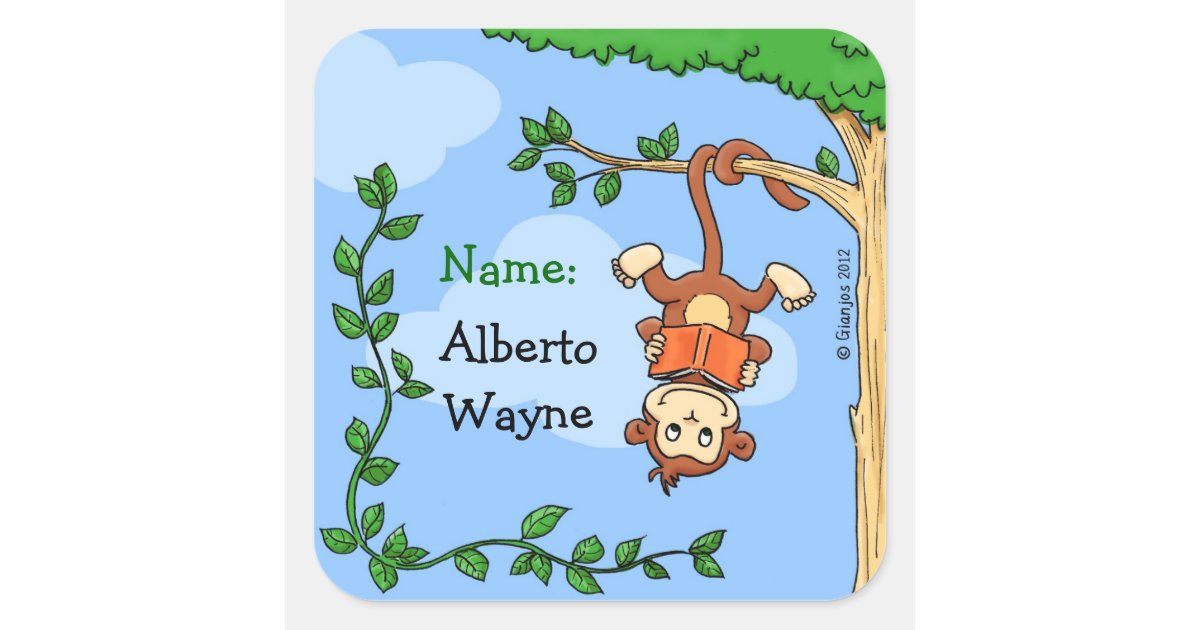 Funny name label sticker / bookplate / booklabel | Zazzle