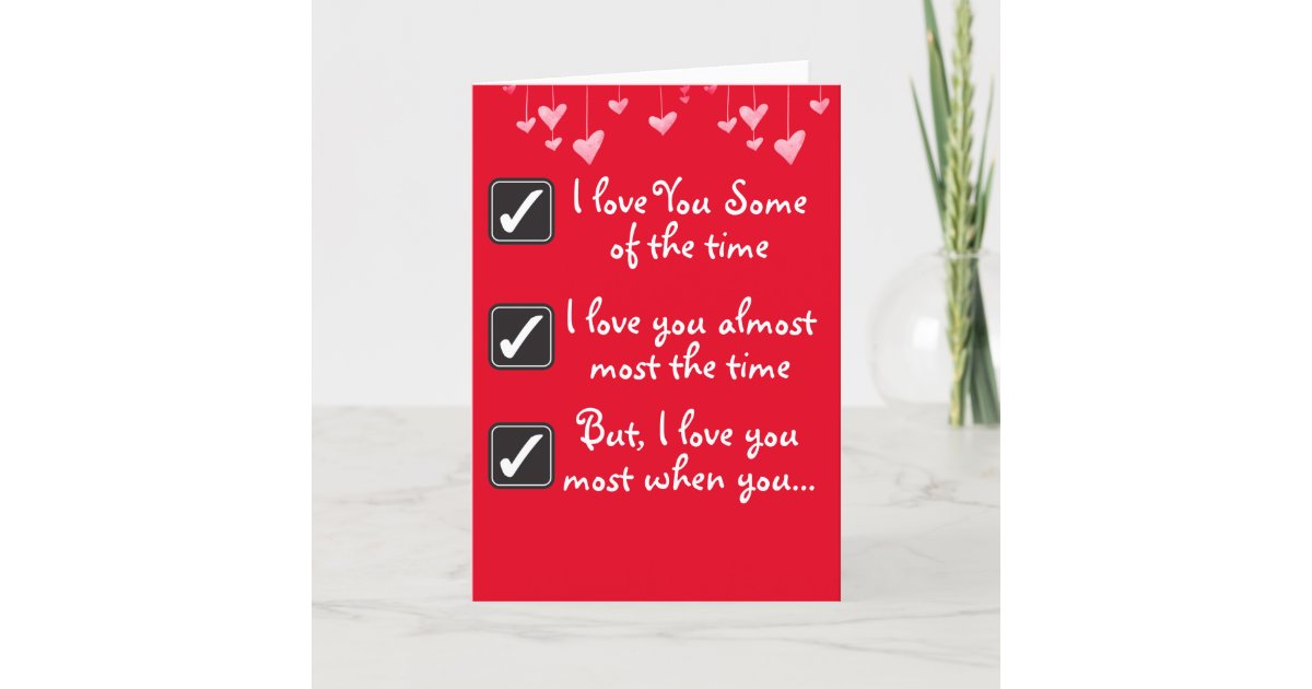Funny Naughty Check Box Red Black Modern Valentine Holiday Card | Zazzle