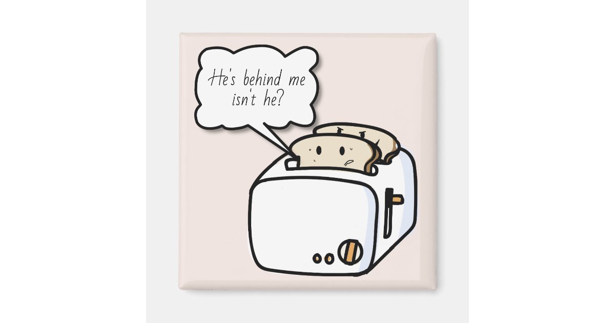 Funny Nervous Toast and Evil Toast Cartoon Magnet | Zazzle